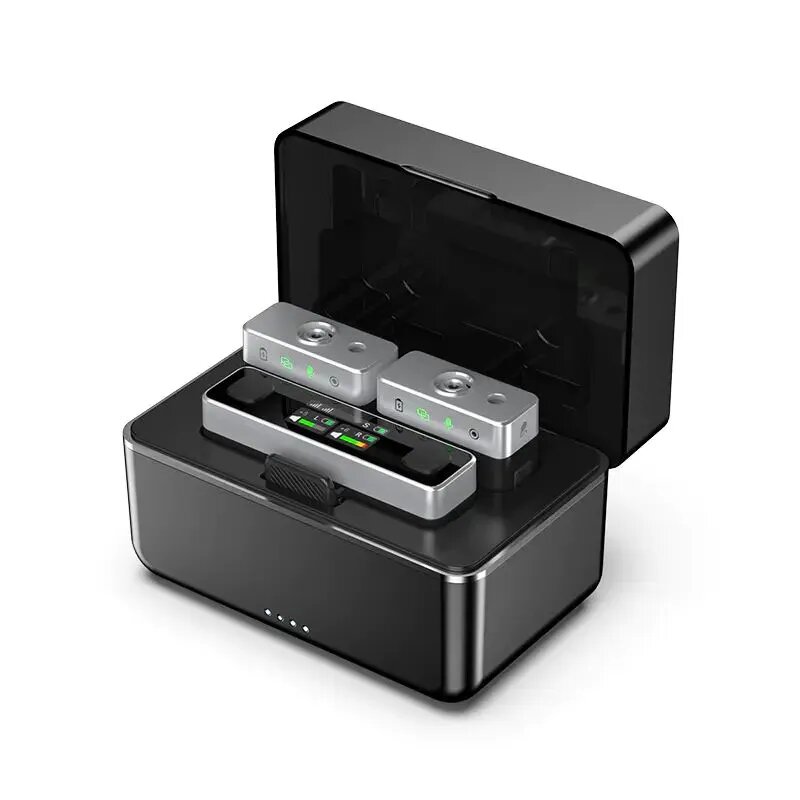 Ulanzi Микрофон универсальный UlanziAM18микрофон петличный беспроводной для телефона, камеры и компьютера, 2 передатчи, черный