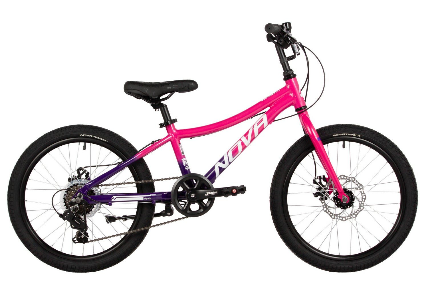 Детский велосипед Novatrack Katrina 20 Disc, год 2025, цвет Красный-Фиолетовый