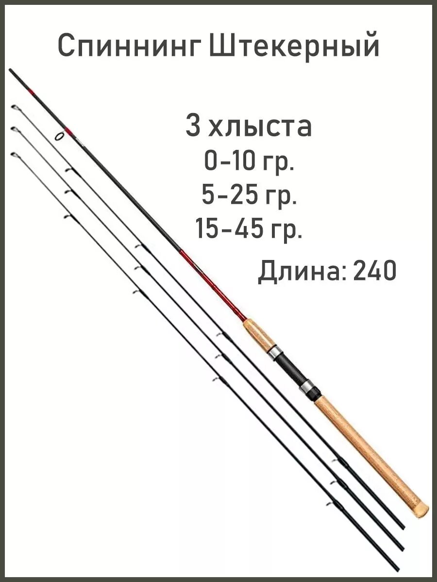 Спиннинг Shimano, три хлыстика, средне-быстрый строй, с катушкодержателем — фото 1