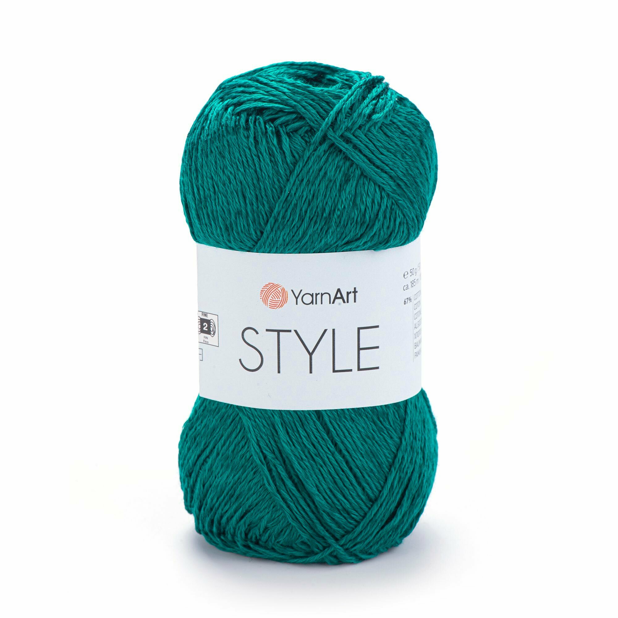 Пряжа YarnArt Style 677 изумруд (50г/185м, упаковка 5 мотков)