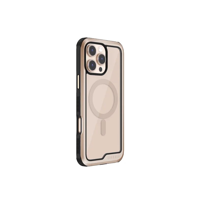 KZDOO Mag Ares Sport металлический каркас Magsafe чехол Для iPhone 16 Pro Макс, Desert Titanium