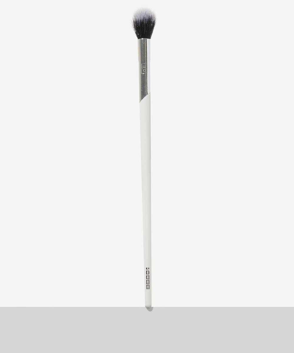 Кисть для теней "Eyeshadow Brush" BB201, искусственный ворс, белая, хром