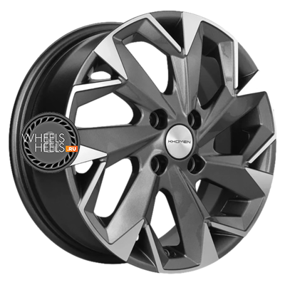 Диск автомобильный литой Khomen Wheels KHW1402 (Accent/Getz/i20) 14x5.5 4x100 et38 dia67.1 Gray-FP