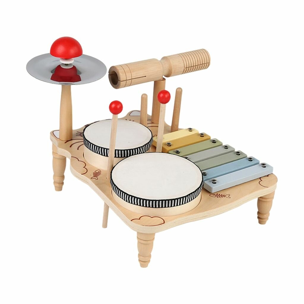 Многофункциональная игрушка-музыкальный инструмент для детей дошкольного возраста, барабанная установка, ударный игровой набор, сенсорное улучшение