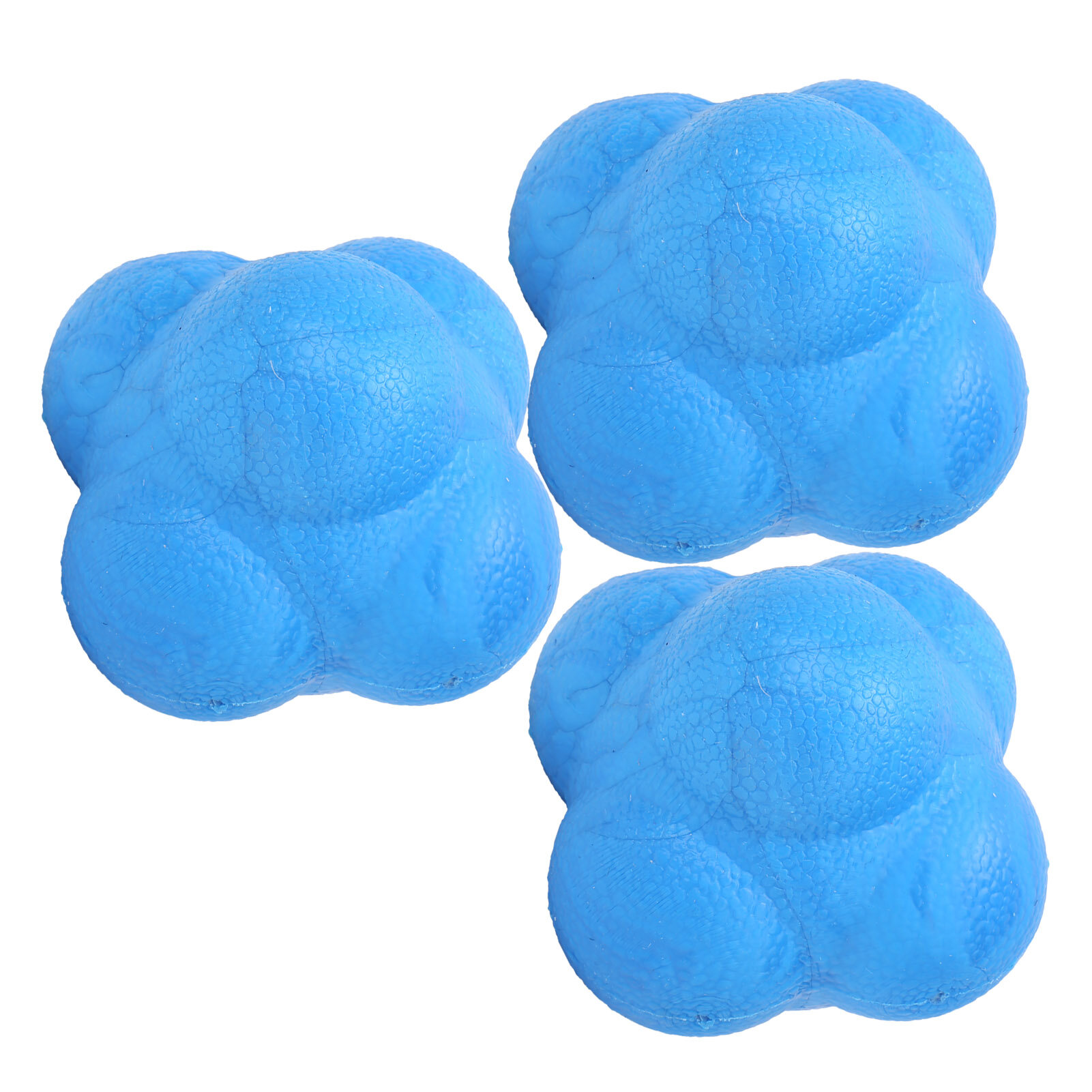 3 шт. шестигранный мяч для реакции на отскок TPR, координационный рефлекс, упражнения, спортивный фитнес-тренировочный мяч, синий