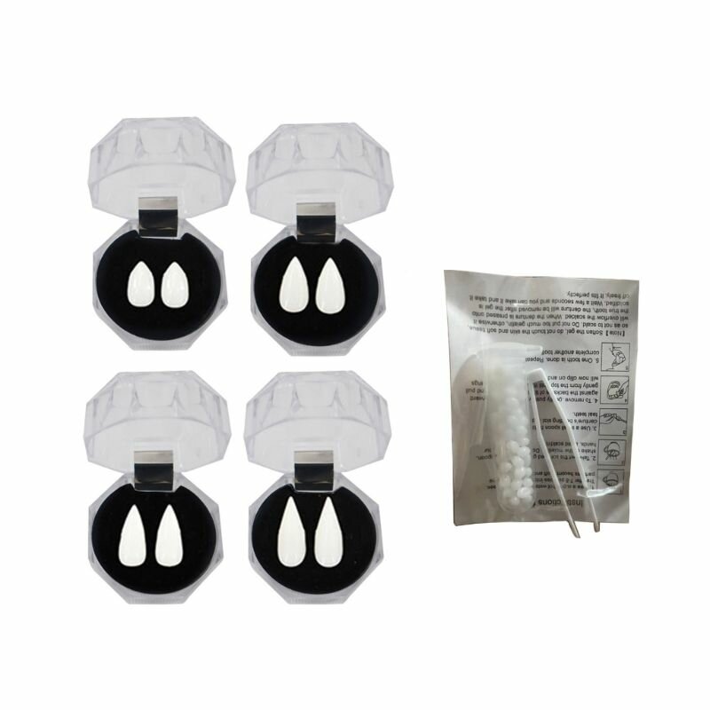 4/5 пар зубов вампира на заказ, поддельные протезы для косплея, вечерние реквизиты, сувениры на Хэллоуин