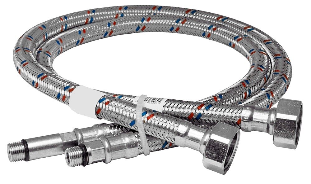 Гибкая подводка для воды MIXTON / Микстон для смесителей, внутренняя-наружная резьба, из нержавеющей стали, диаметр 1/2дюйма (М10), 1.5м, 2шт. / водоснабжение