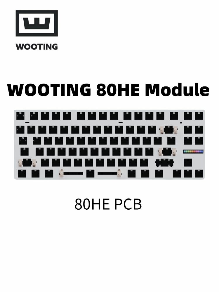 Wooting Игровая клавиатура проводная 80HE PCB, Английская раскладка, черный матовый, черный