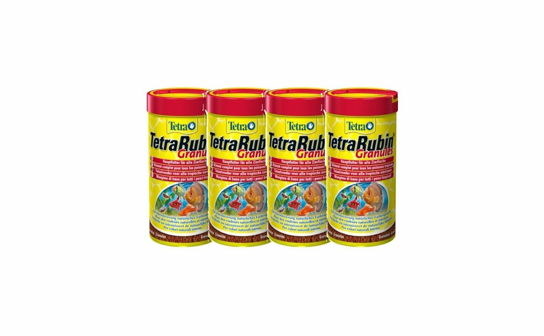 TetraRubin Granules корм в гранулах для улучшения окраса всех видов рыб 250 мл х 4 шт.