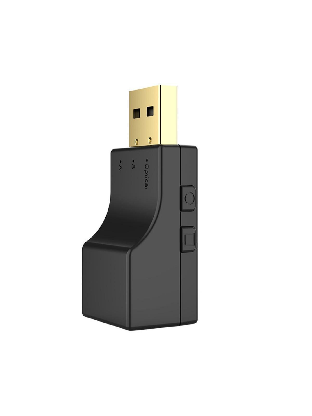 BT5.0-Compatible Transmitter USB+SPDIF 2 in 1 Audio Transmitter Low Lantency Optical Wireless Adapter For TV PC Dongle