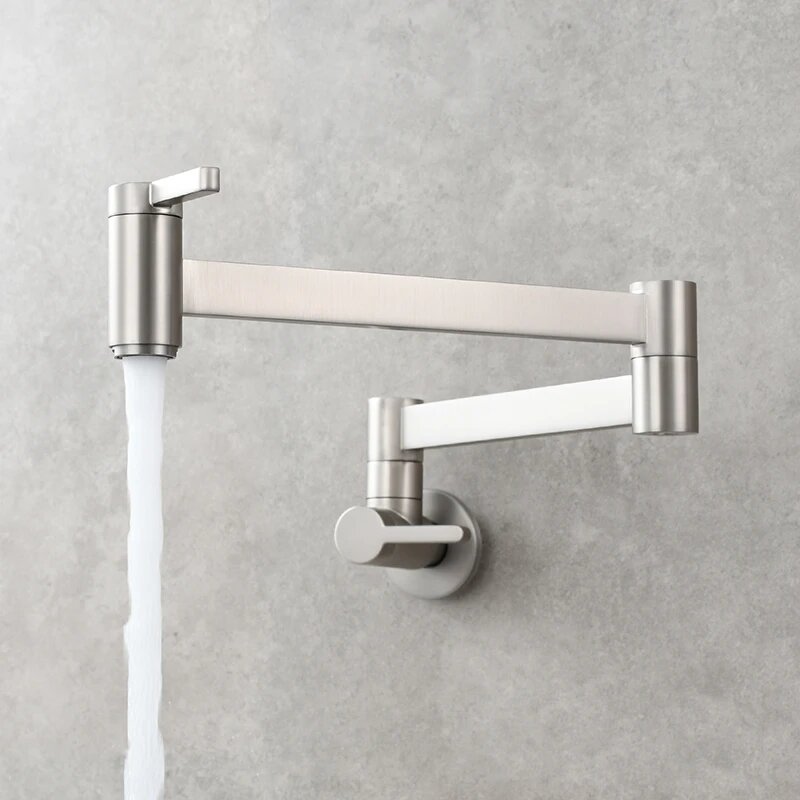 Кухонный кран Ciencia Brass Kitchen Faucet Pot Filler 360 градусов поворотный, складывающийся, удлиненный с двойными шарнирными подвижными ручками, только холодная вода