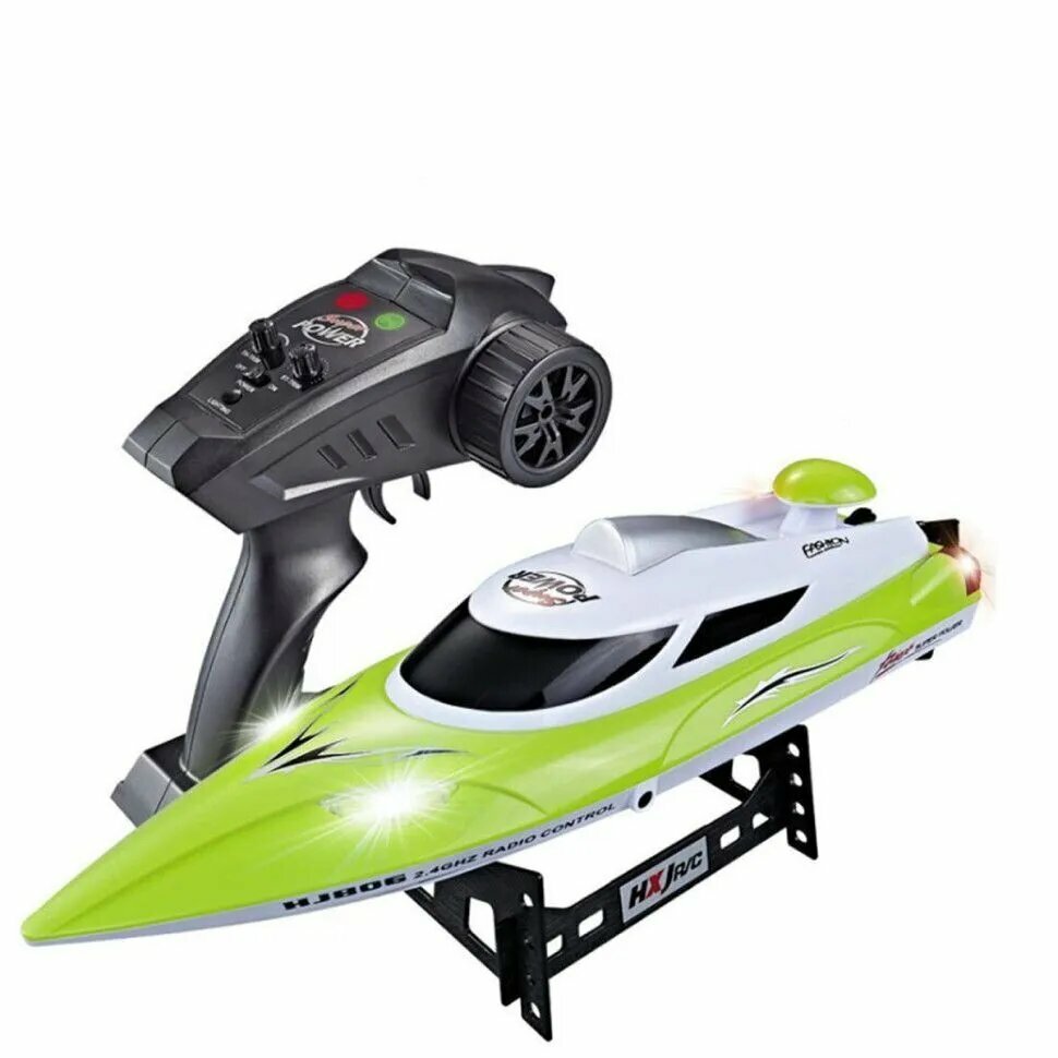 Зеленая радиоуправляемая лодка SuNew (47 см, 35 км/ч, аккумулятор 3000 мАч) - HJ806B-A2-BAG