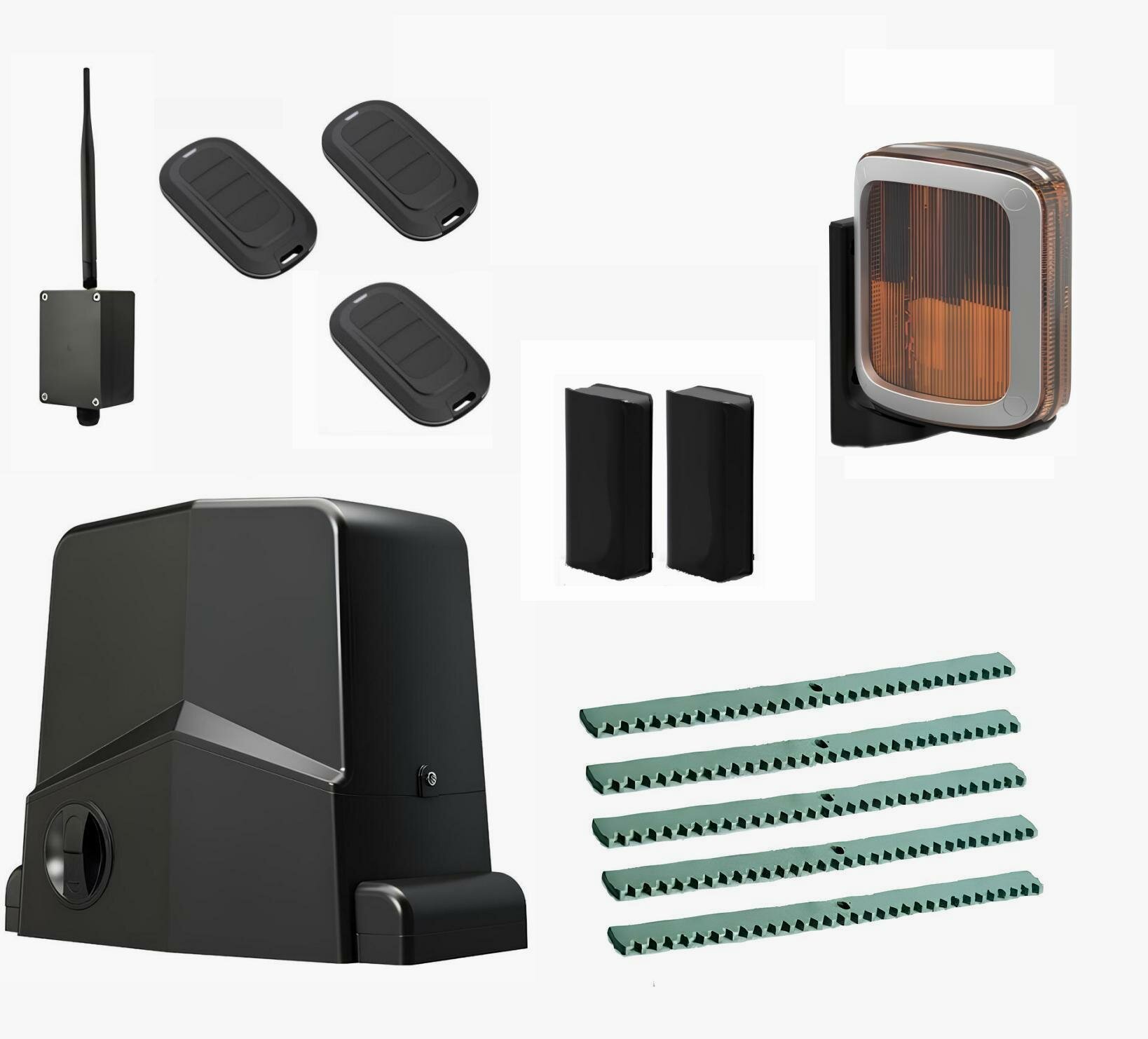 Автоматика для откатных ворот ARW-600MKIT FULL5-A-BT-Т3, комплект: привод, 3 пульта, лампа, фотоэлементы, 5 реек, Bluetooth-модуль