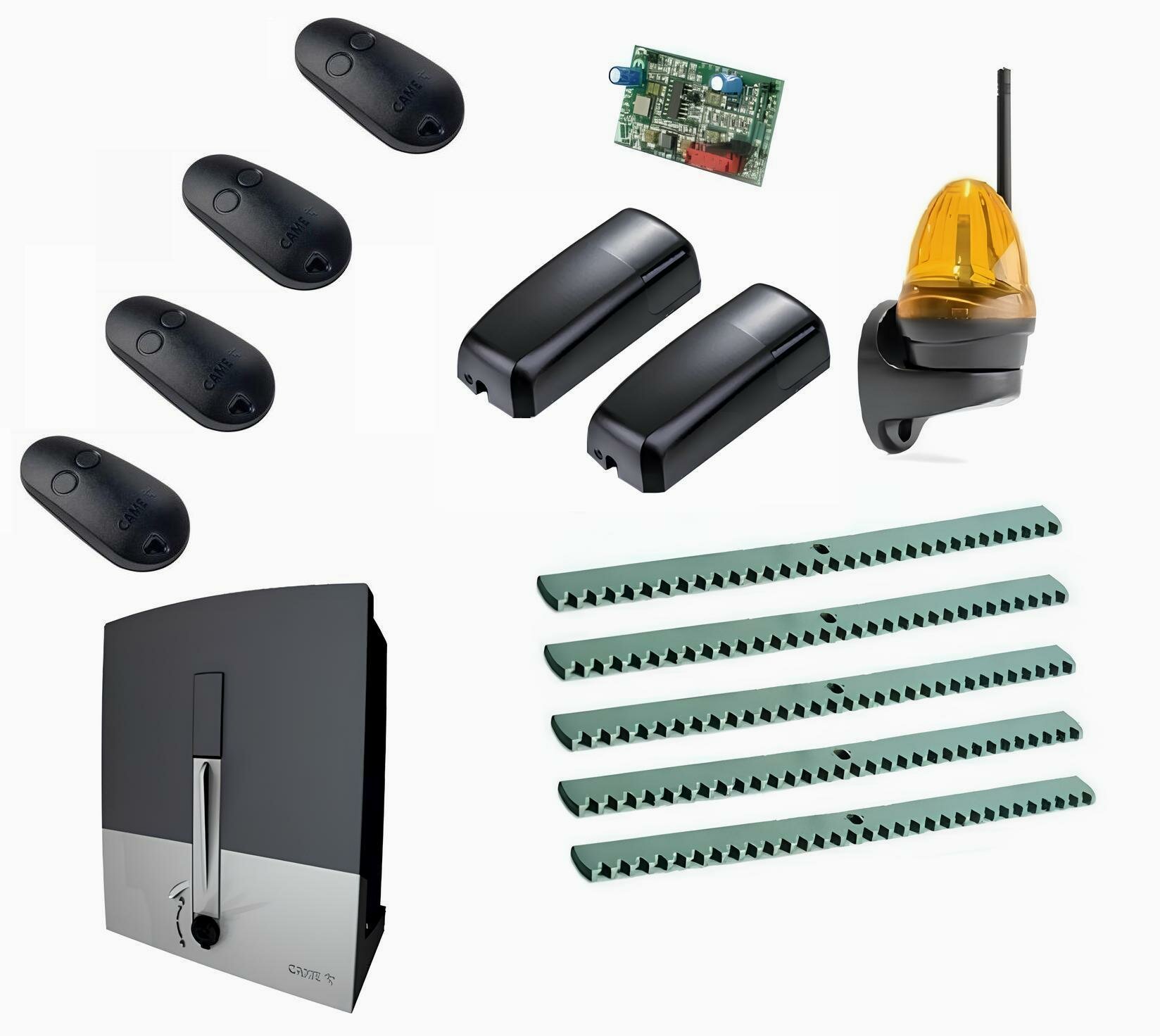 Автоматика для откатных ворот BXL04AGS FULL5-K-T4, комплект: привод, радиоприемник, 4 пульта, фотоэлементы, лампа, 5 реек