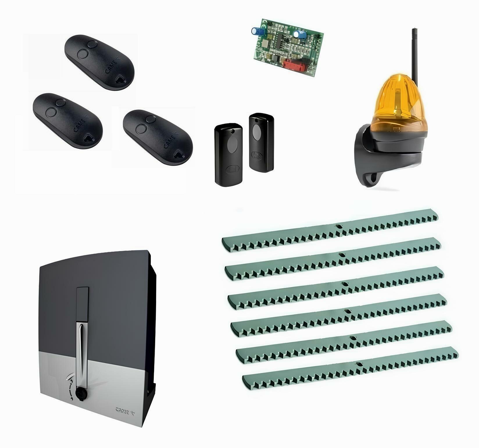 Автоматика для откатных ворот BXL04AGS FULL6-K1-Т3, комплект: привод, радиоприемник, 3 пульта, фотоэлементы, лампа, 6 реек