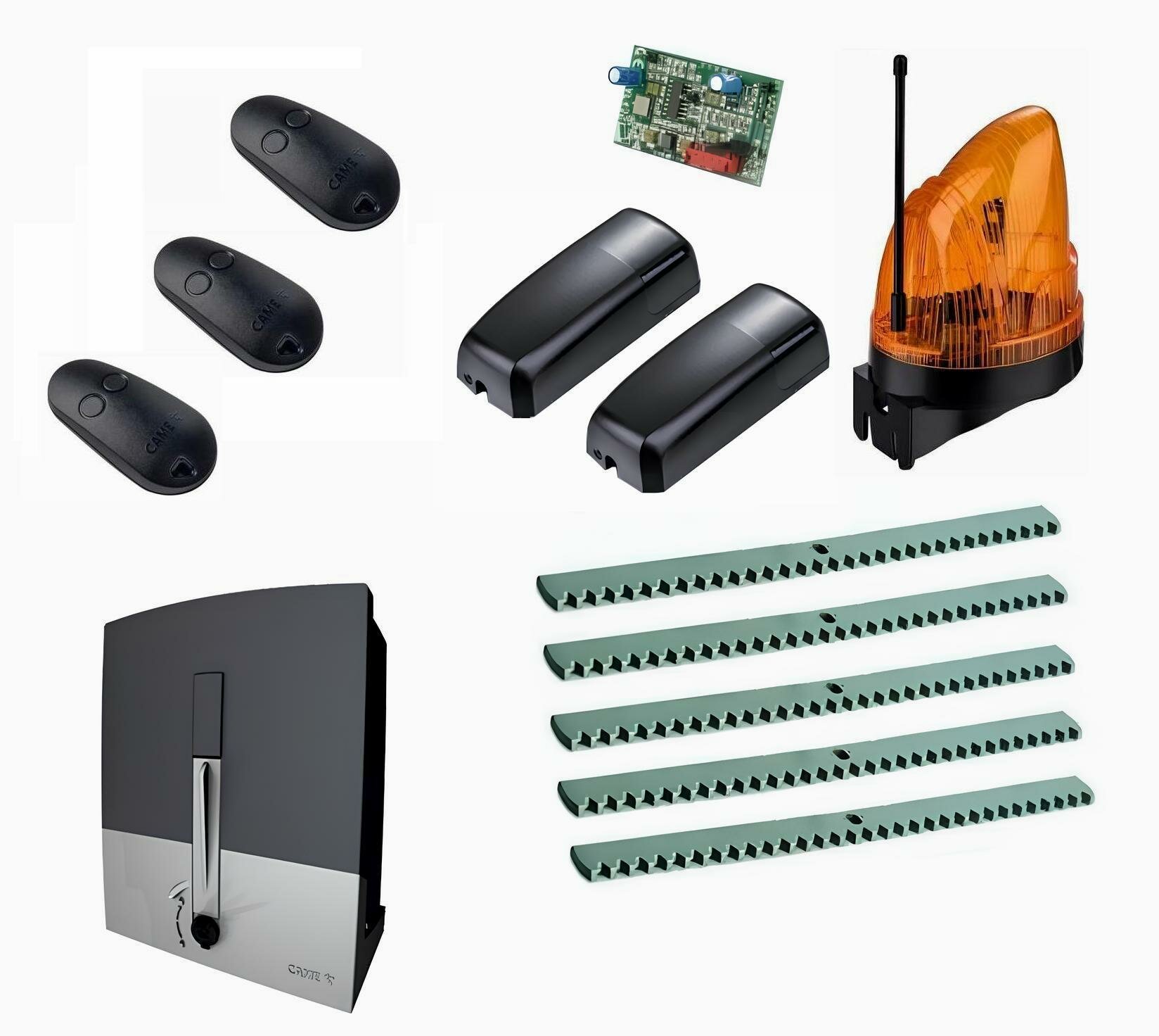 Автоматика для откатных ворот BXL04AGS FULL5-K2-Т3, комплект: привод, радиоприемник, 3 пульта, фотоэлементы, лампа, 5 реек