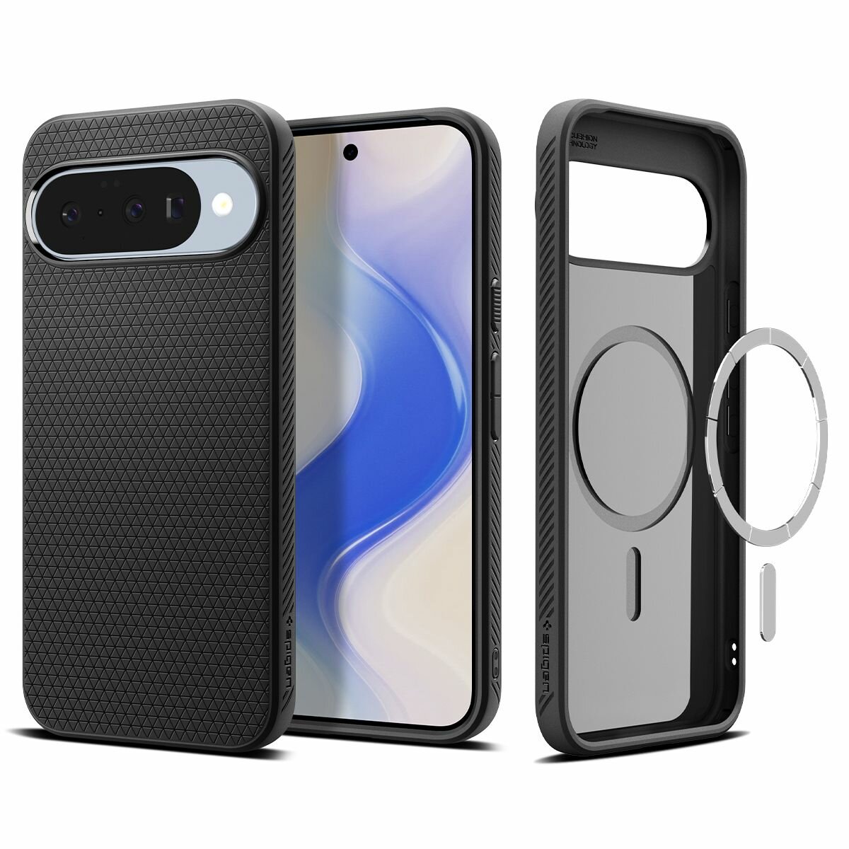 Чехол Spigen на Pixel 10 Pro / 10 (ACS09695) Liquid Air (MagSafe) / Спиген Чехол для Пиксель 10 Черный