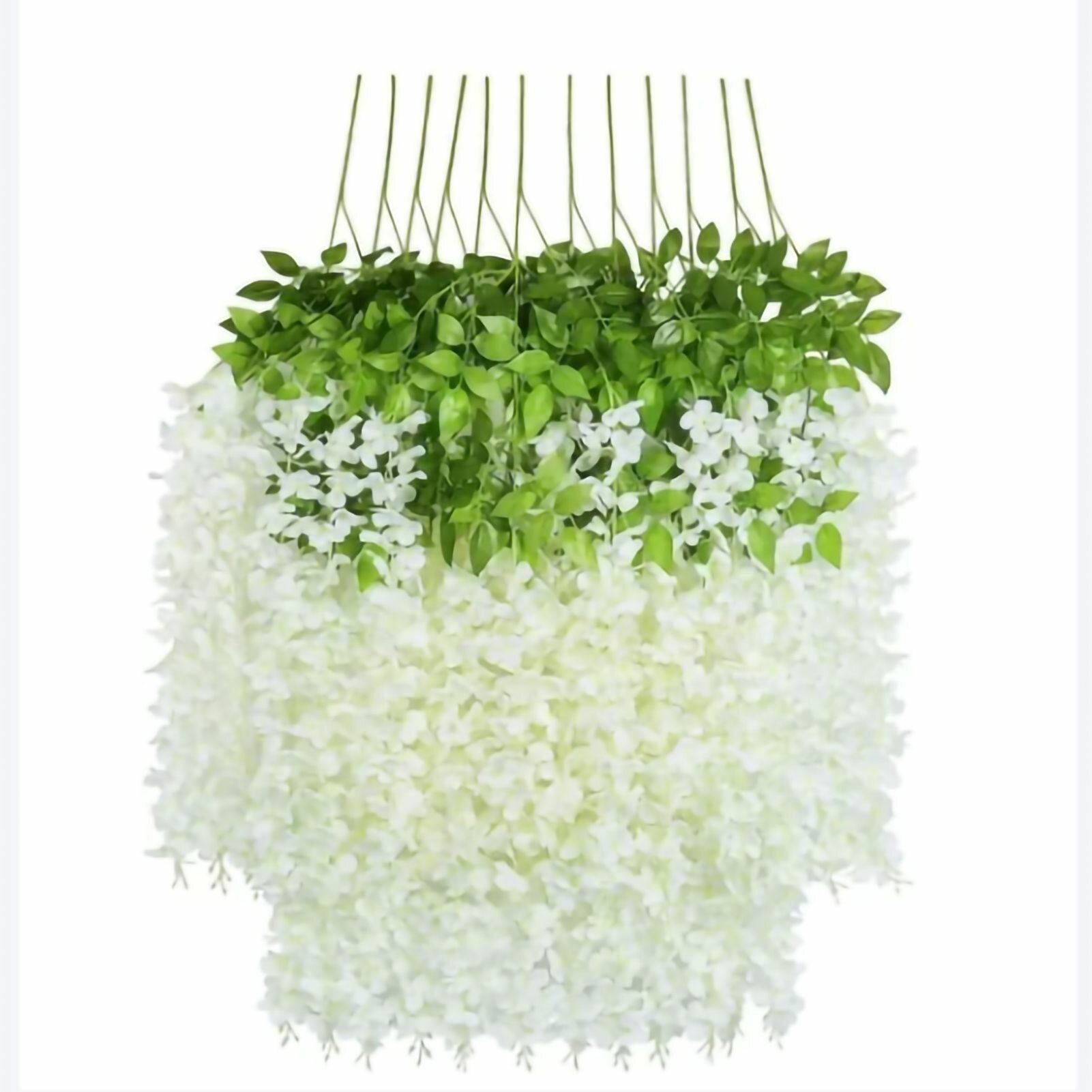 Набор 12 шт. искусственных лоз глицинии с натуральными цветами для декора интерьера