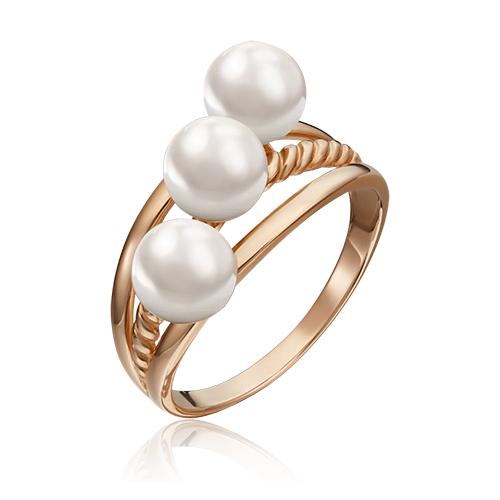 Кольцо, красное золото, 585 проба, жемчуг