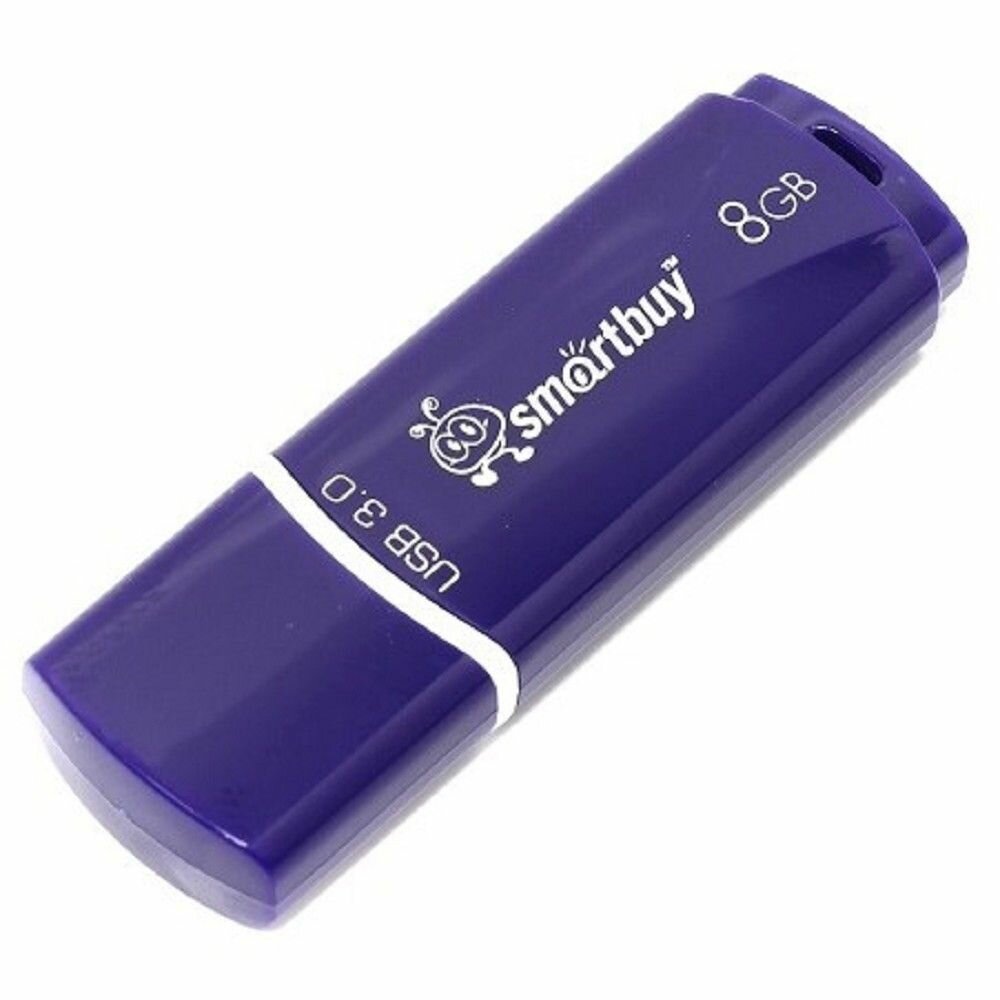 Smart buy Флеш - накопитель Smartbuy USB Drive 8GB Crown Blue SB8GBCRW - Bl , Синий, белый