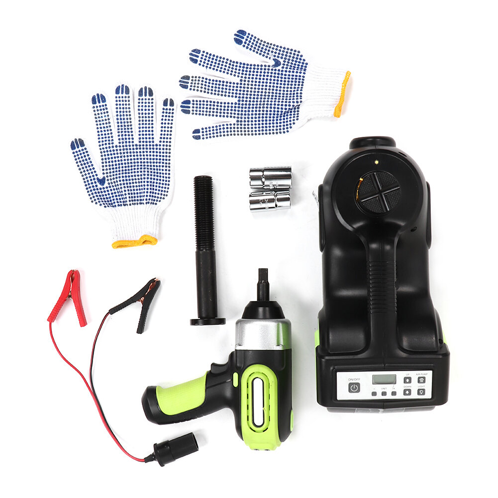 3 в 1 Автомобильный домкрат с гайковертом и компрессором