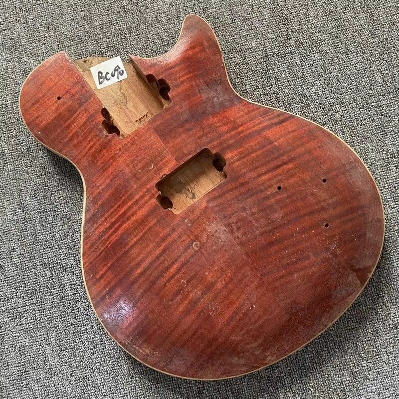 BC090 Корпус электрогитары из красного клёна с текстурой флейм (6 струн, правосторонний) необработанная заготовка для DIY