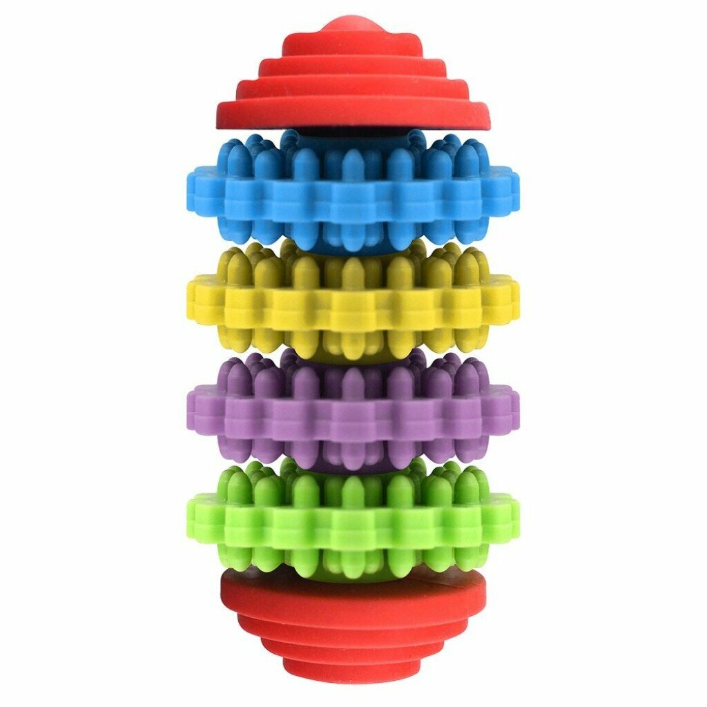 Игрушка-грызунок MultiDom Бэйгелс VL40-59 для собак и кошек, массажная резина, 9 4,5 см, многоцветная