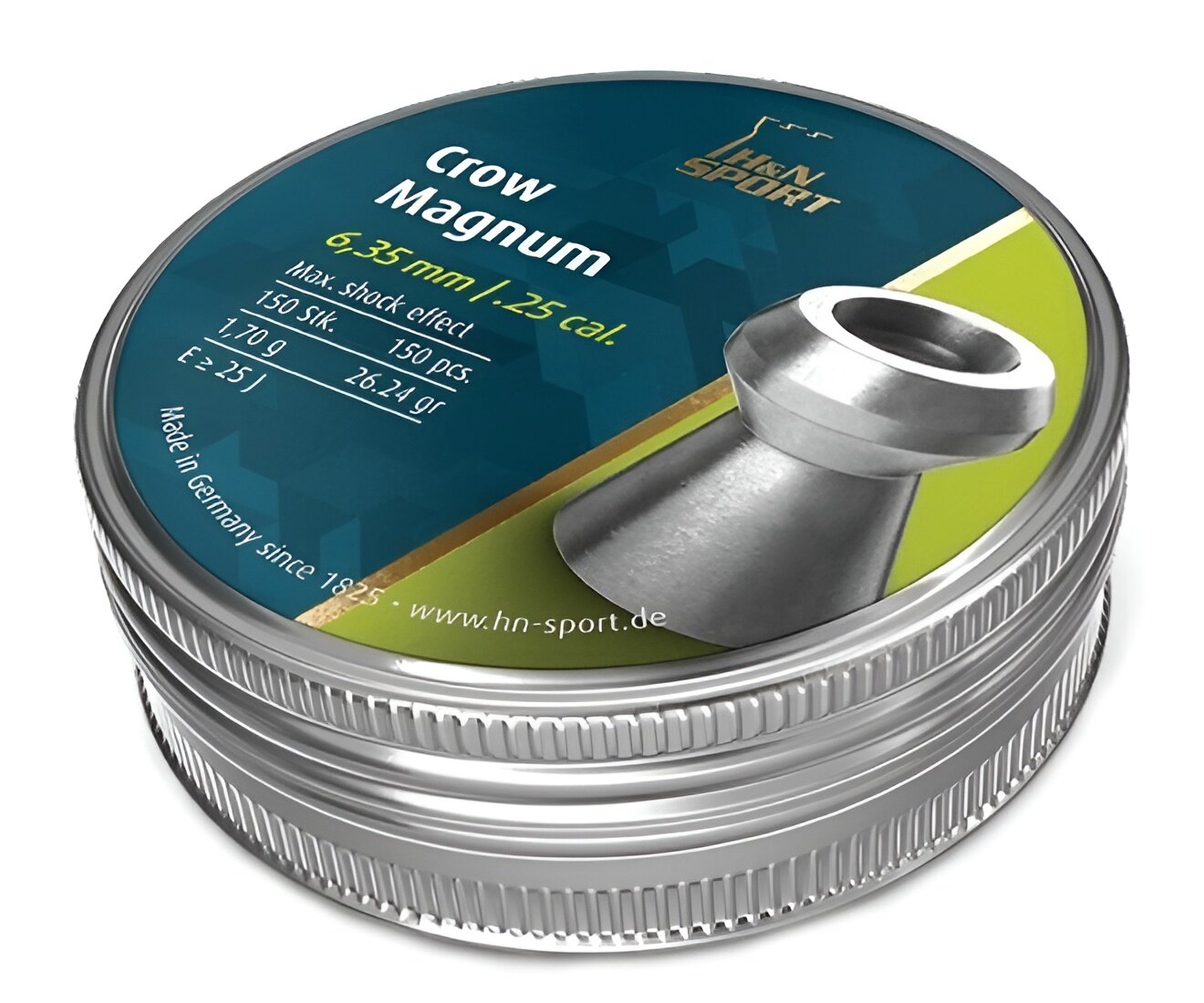 Пули H&N Crow Magnum для пневматики, 6,35 мм, 1,70 гр, 150 шт.