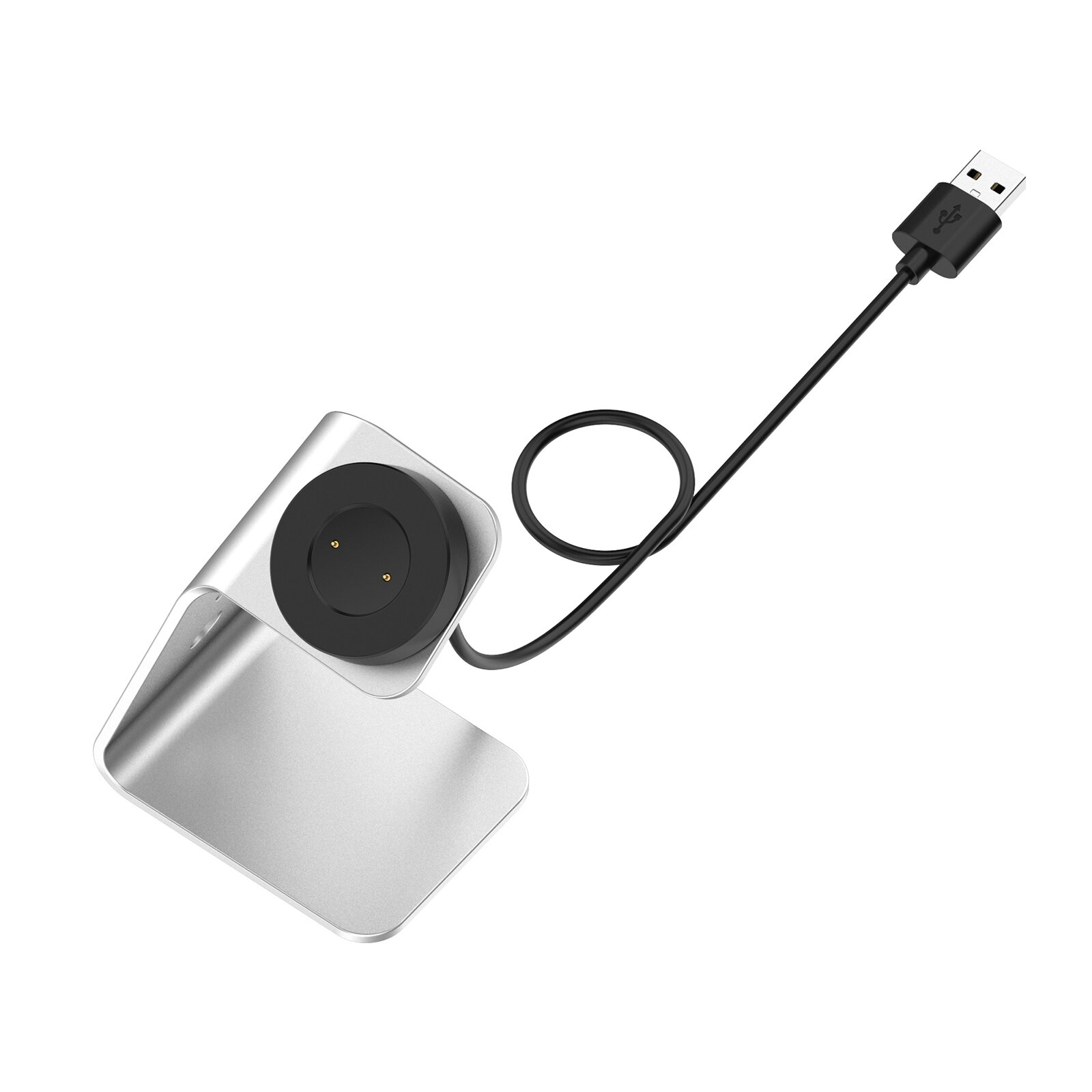 Стойка для зарядки с магнитом, совместимая с умными часами Huawei Smart Watch GT2/GT/GT2E/Honor GS PRO, из алюминиевого сплава, кабель USB, док-станция, цвет Серебристый/Серый (по выбору), размер упаковки 13*8.2*5см / 5.1*3.2*2.0дюйма, вес упаковки 127г