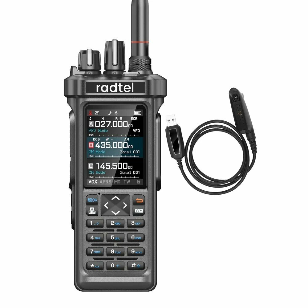 Radtel RT-950 любительская радиостанция с GPS, APRS, Bluetooth-программированием и приёмом AM/FM/LW/MW/SW