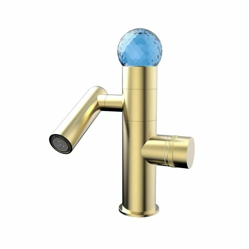 Смеситель для раковины в ванную OPHIROC, 59А Латунь, хрустальный шар, MD003-L, сатин золотой