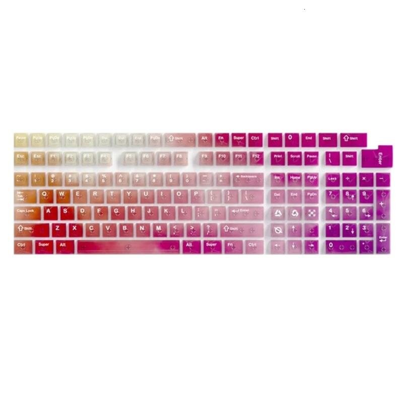 Набор кейкапов «Радужный спектр», 132 клавиши, желто-красный градиент