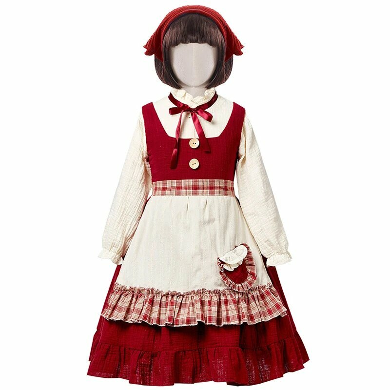 Детский костюм Красной Шапочки, S (110-125), Red Dress