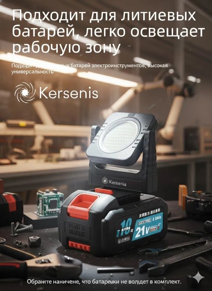 Светодиодный рабочий фонарь для электроинструментов 20-21В с регулируемой штангой, аккумуляторный, ремонтный, для строительства, кемпинга и outdoor работ