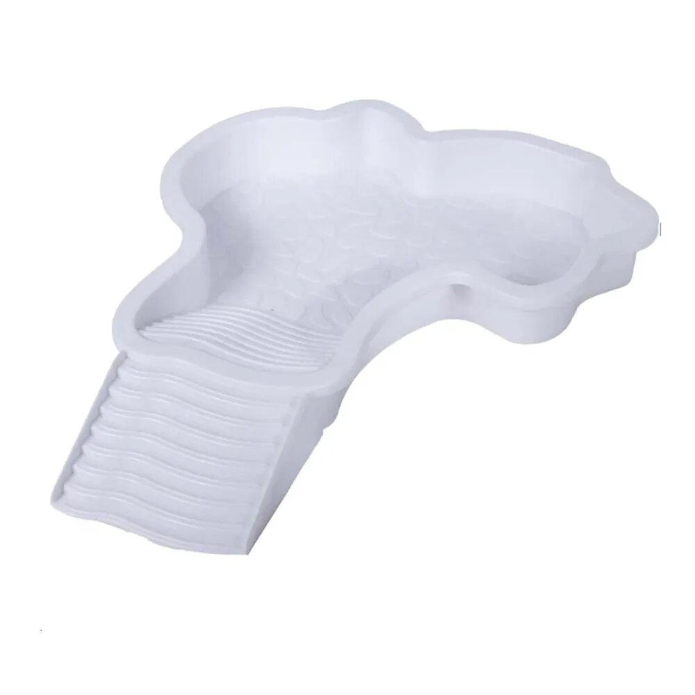 Бассейн для купания черепах с противоскользящим покрытием 35x28.50 см, удобные ступени для миски с водой, Белый