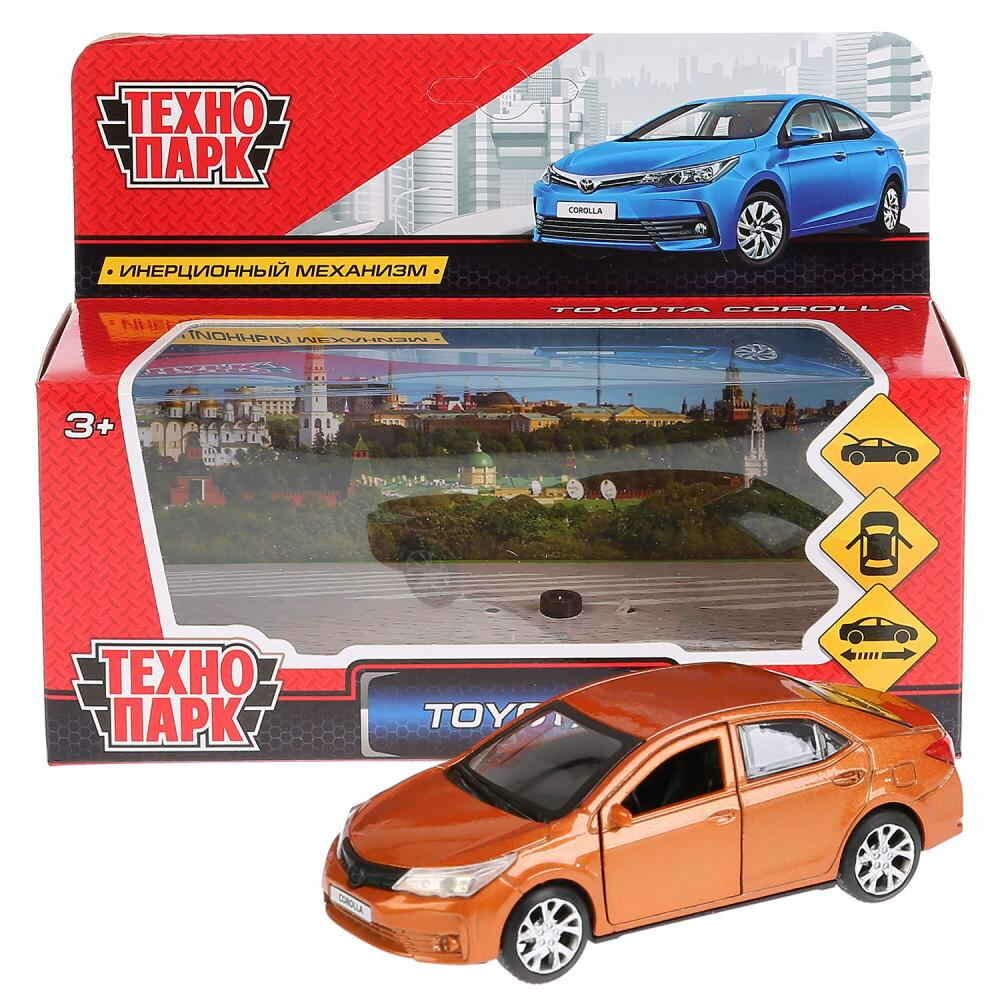 Машинка игрушечная металл TOYOTA COROLLA, 12см, открыв. двери, инерц, золотой,