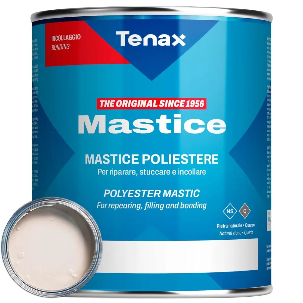 Клей полиэфирный для камня Solido Paglierino (бежевый/густой) 1л Tenax