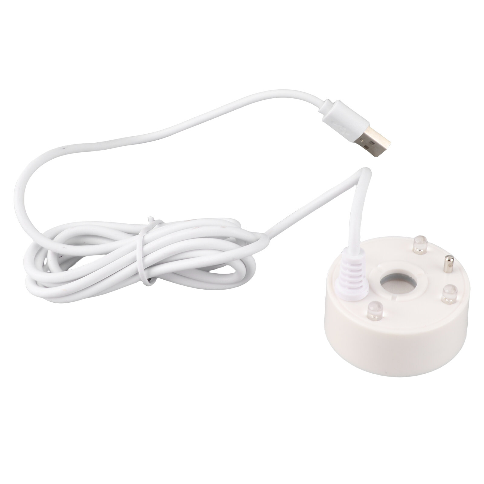 Mist Maker USB красочные светодиодные фонари 5V Ультра -звуковой фонтайн распылитель для пруда Рыба Рыба раковина белый