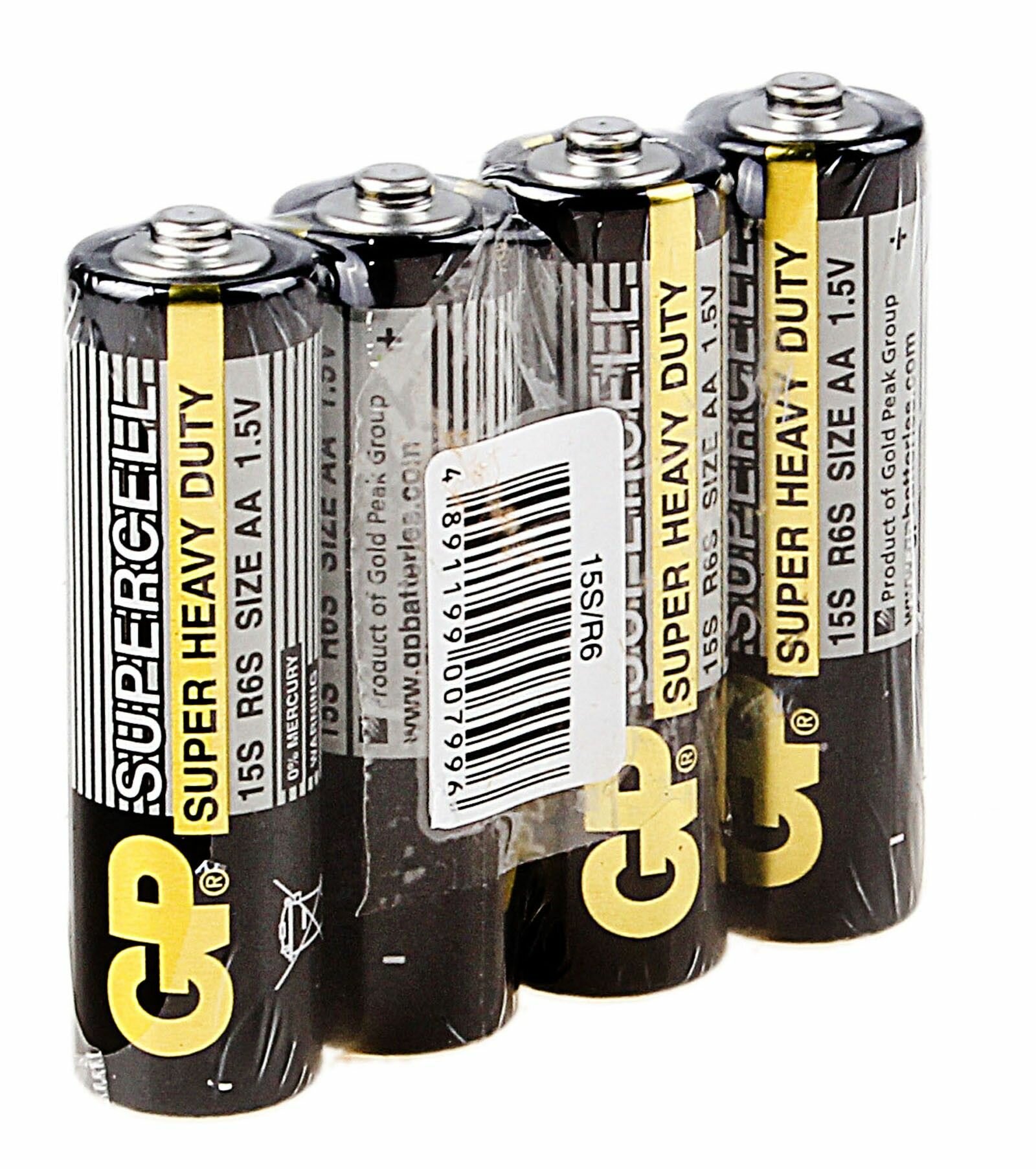 Набор батареек солевых 2 набора по 4 шт. Supercell Super Heavy Duty, AA, R6-4S, 1.5 В, спайка