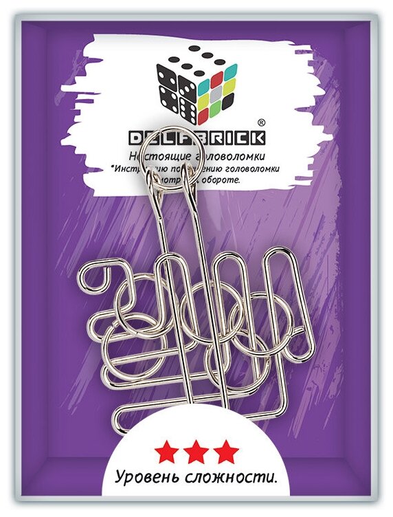 DELFBRICK DLM-38 Металлическая головоломка лабиринт на 8 элементов для ценителей механики