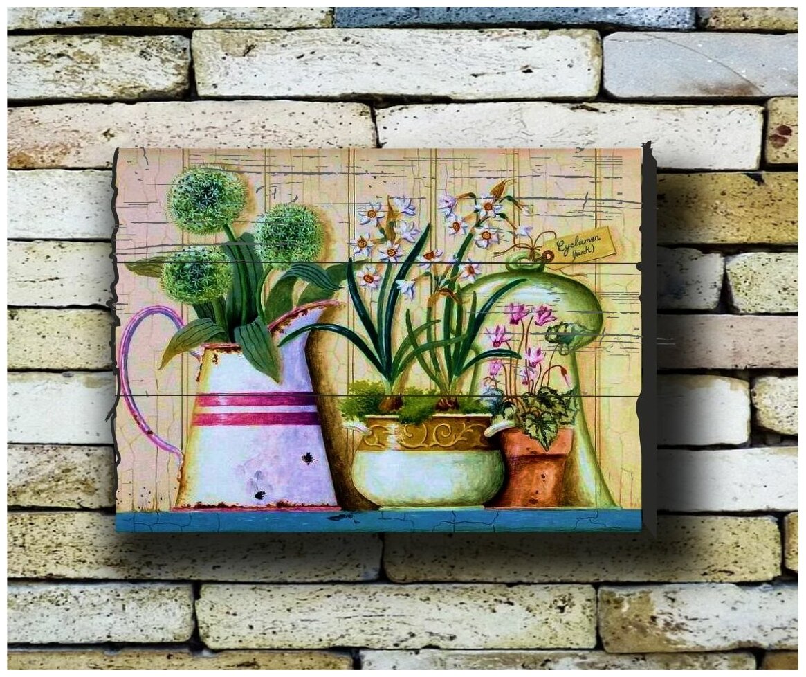 Картина на досках 'Прованс. Лаванда. Букеты. Цветы" 30/40 см