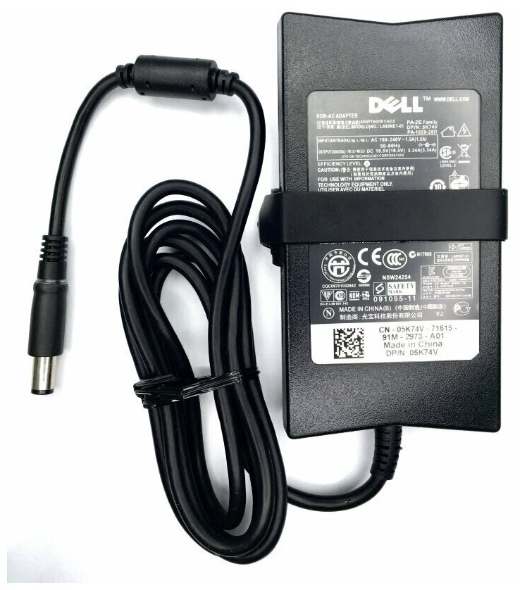 Блок питания (зарядное устройство) для ноутбука Dell P22S002 19.5V 3.34A (7.4-5.0) 65W Slim