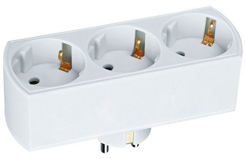 Разветвитель Navigator 94 672 NAD-L-3E-WH 3 гн. (в ряд) с/з, цена за 1 шт.