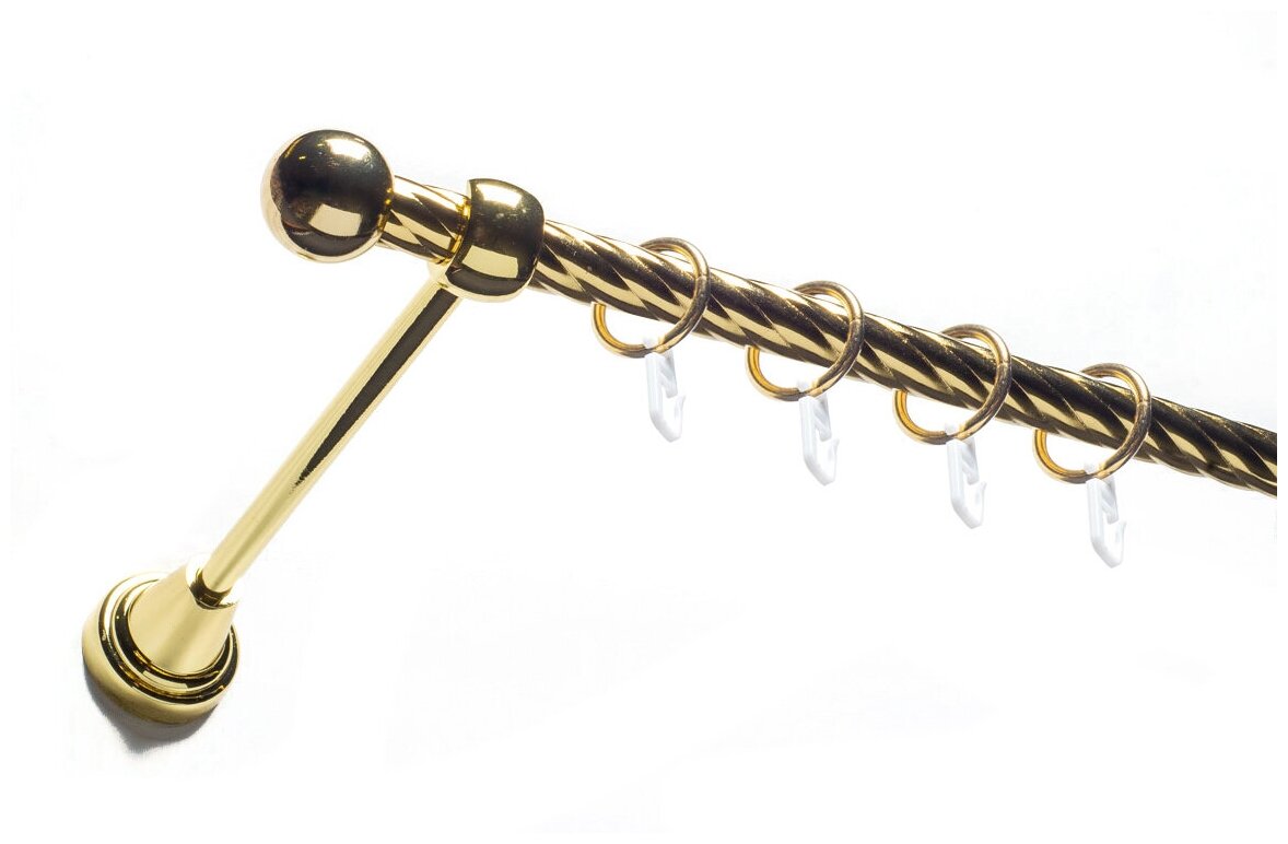 Карниз для штор 3,2 метра AICITY16 шар твист 1 золото глянец