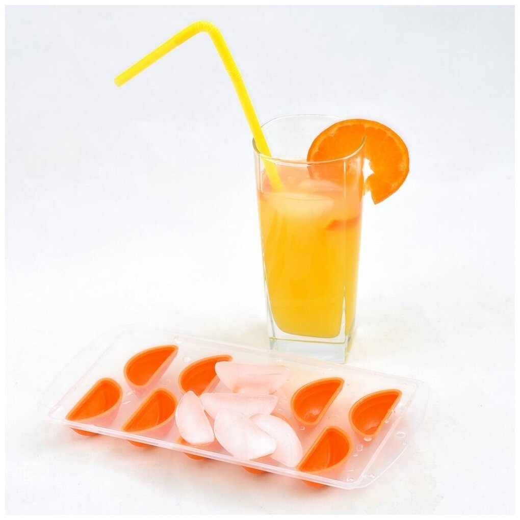 Форма для льда "Яблоко-Апельсин", фигурная, пластик/силикон, без выбора цвета