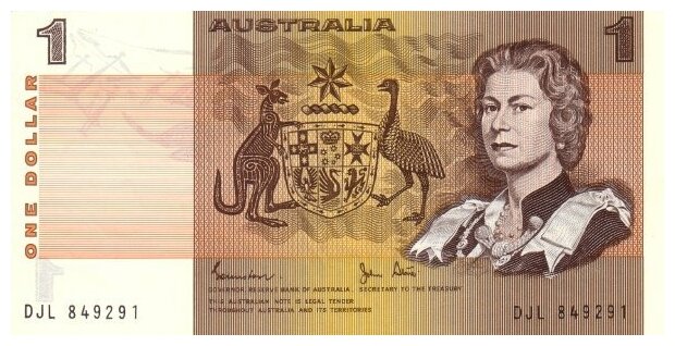 Австралия 1 доллар 1974 - 1983 /Картины аборигенов/ UNC