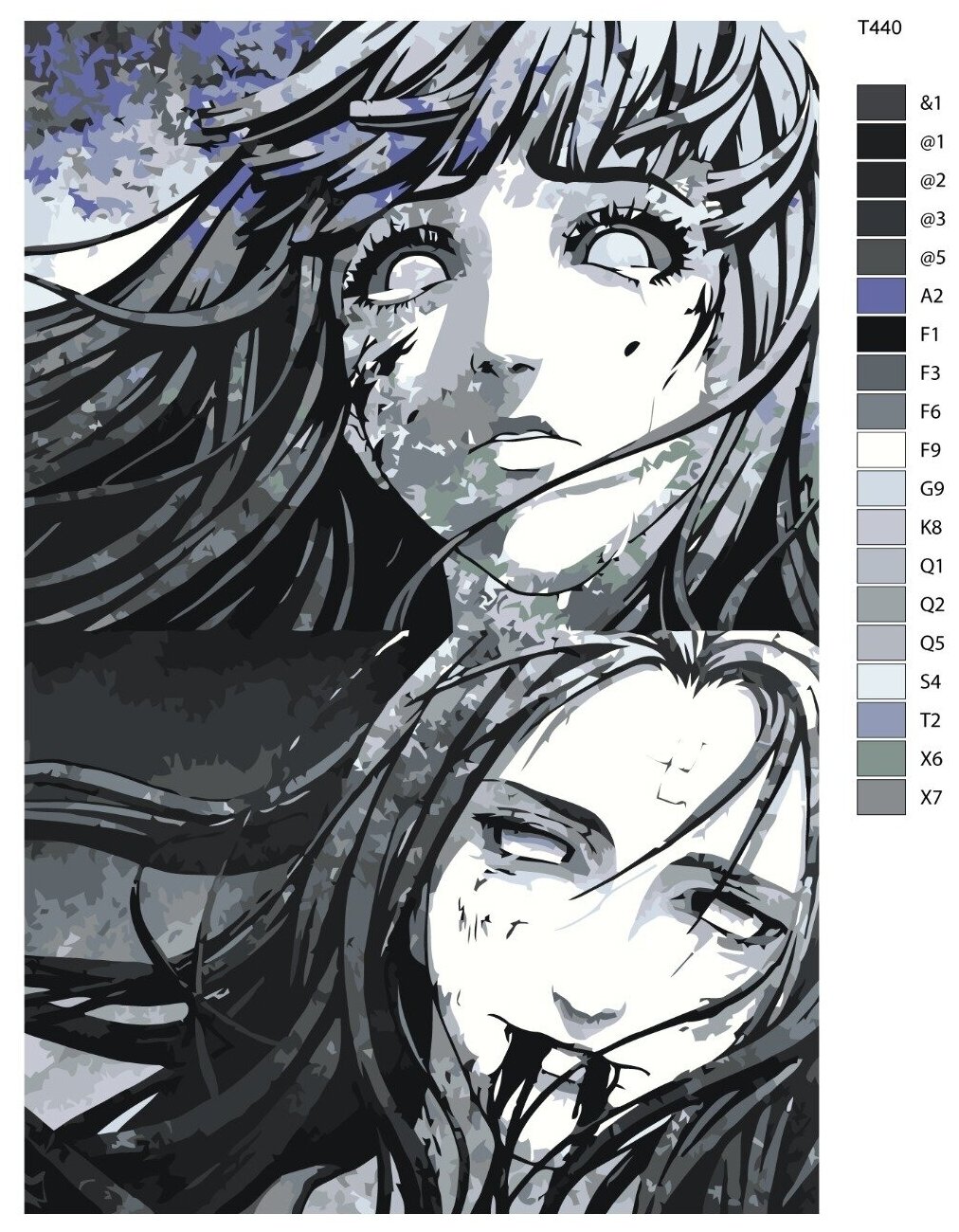 Картина по номерам Т440 "Глаха Хинаты перед смертью Неджи - Аниме" 40Х60