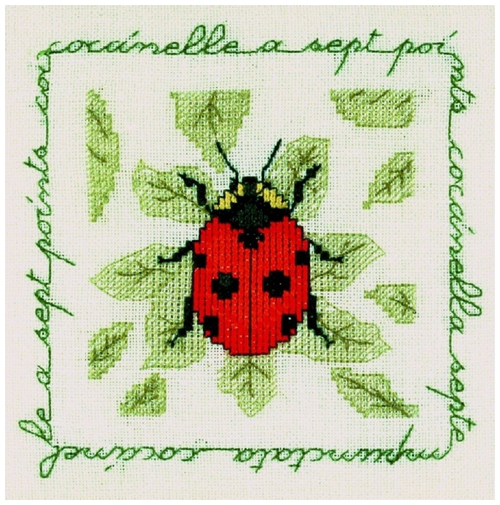 Набор для вышивания Le Bonheur des Dames #1692 Coccinelle A Sept Points (Божья коровка с семью точками), Счетный крест, 13 х 13 см