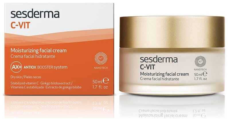 Крем SesDerma "C-Vit", увлажняющий, для лица, антиоксидантный, 50мл