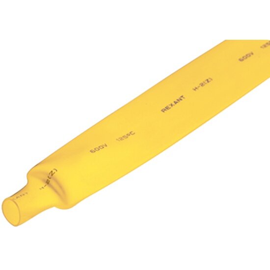 Термоусадочная трубка Rexant 20,0/10,0 мм желтая (10 шт. по 1 м.), 22-0002